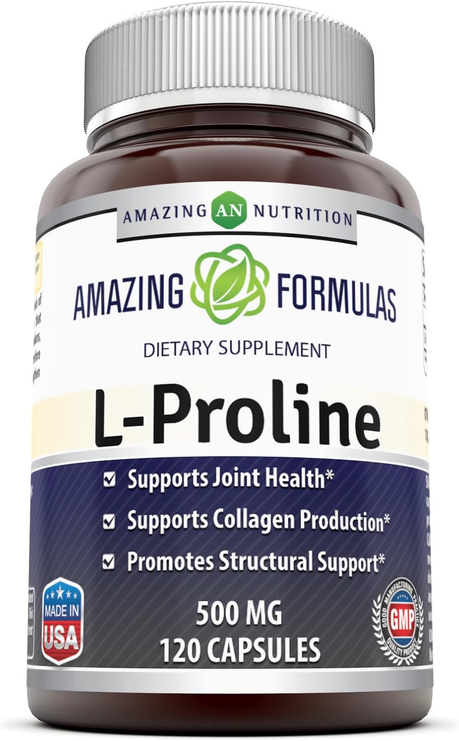 Amazon.com: NOW Supplements, L-Proline 500 mg, Collagen Production ...