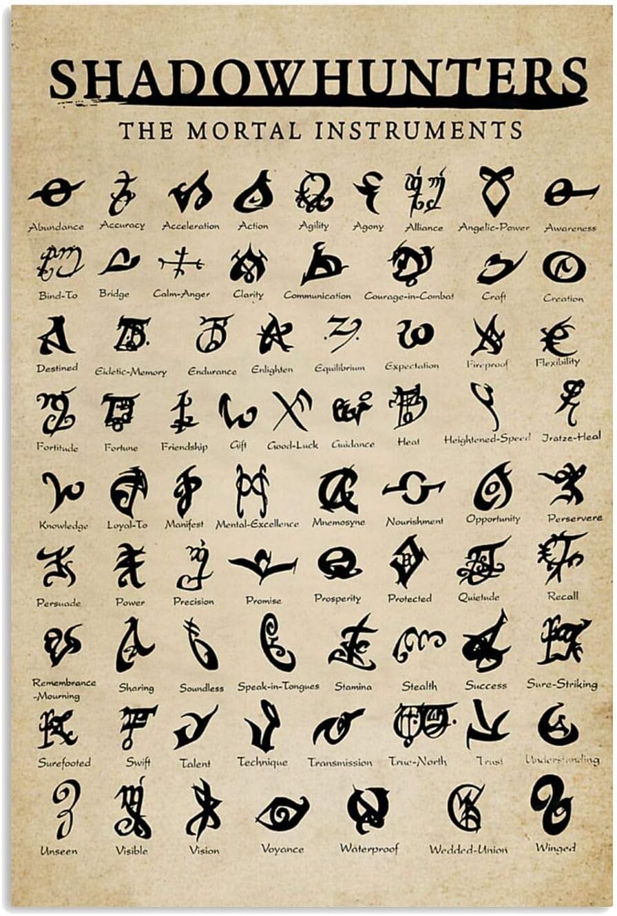 Amazon.com : Shadowhunters Symbols Posters The Mortal Instruments Metal ...