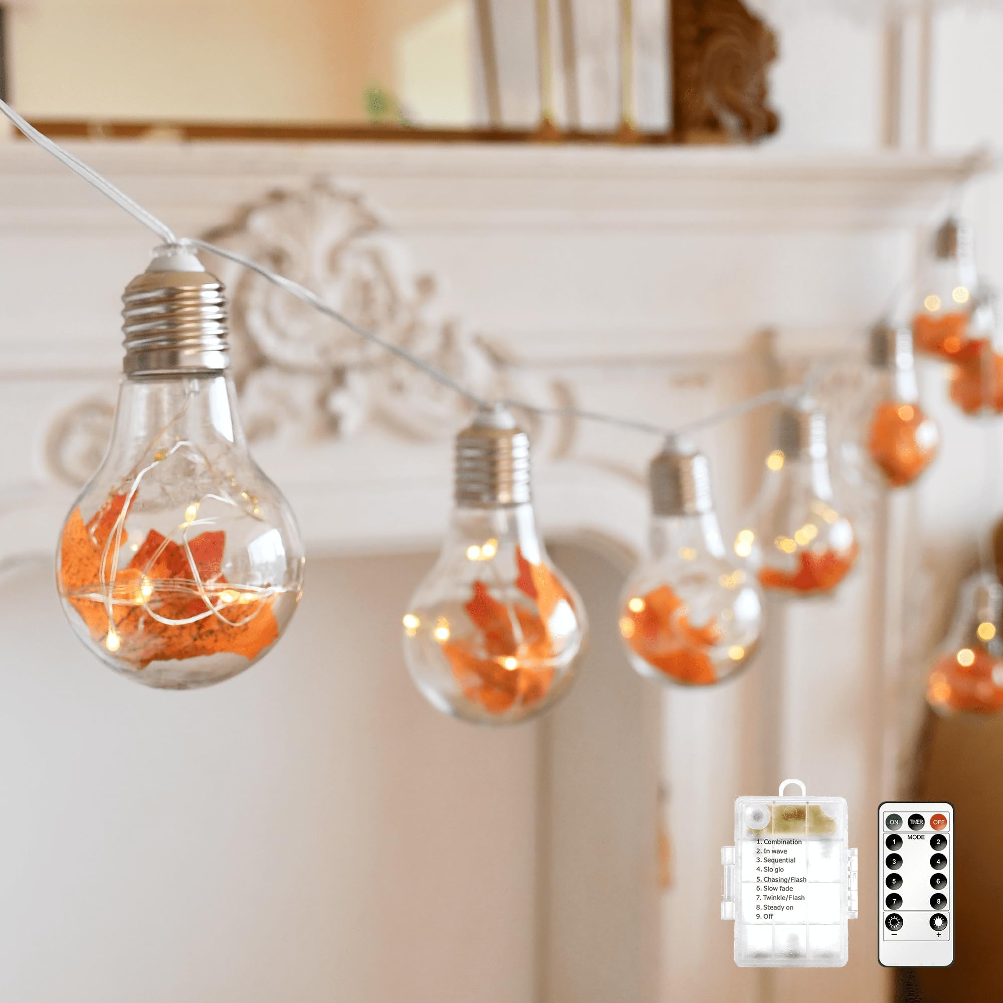 Amazon.com: YOLIGHT Fall Decoration Fairy Bulb Lights Maple Leaf Lights ...