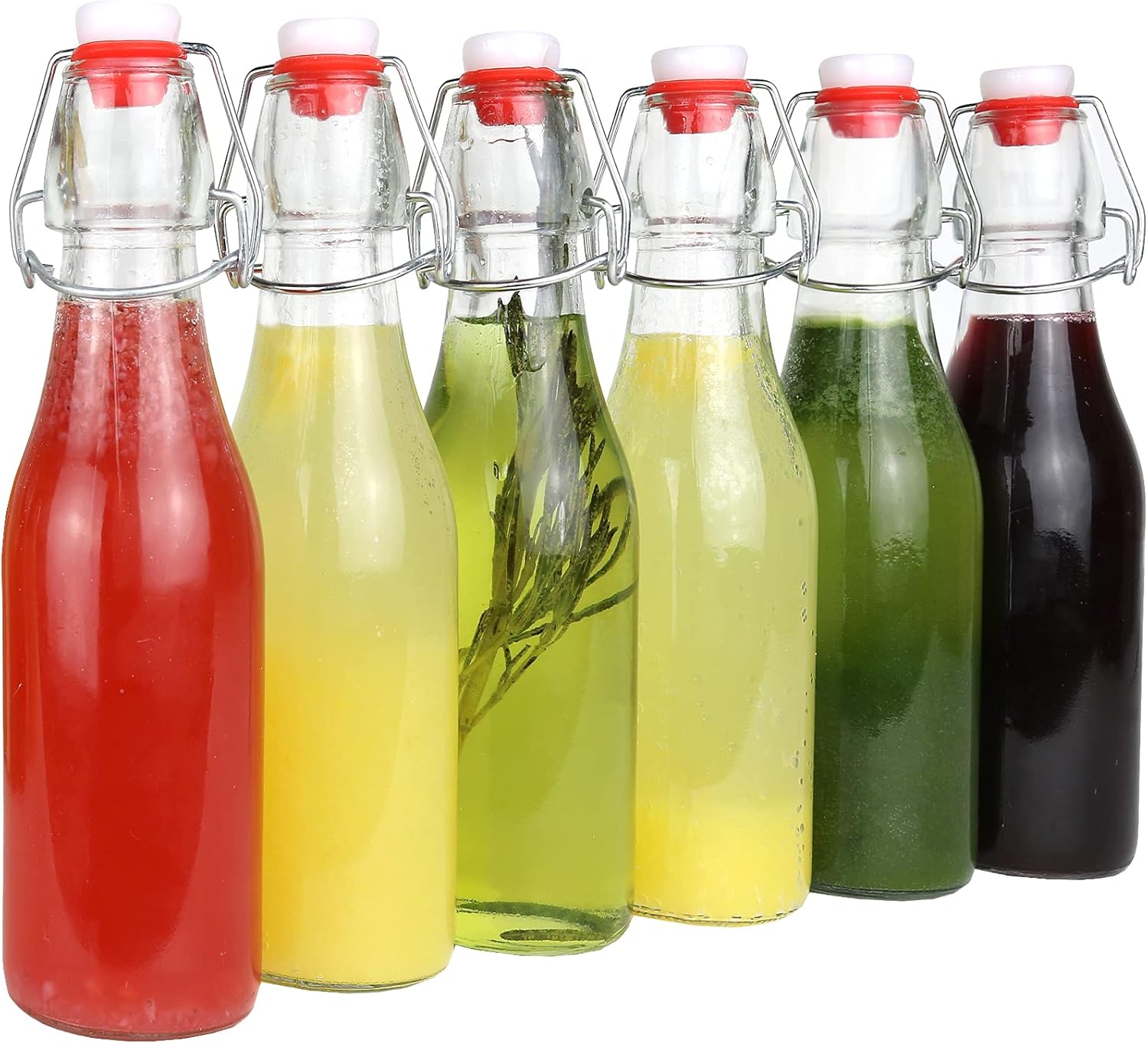 Amazon.com: Glass Bottles with Caps 8.5 oz. | Swing Top Glass Bottles ...