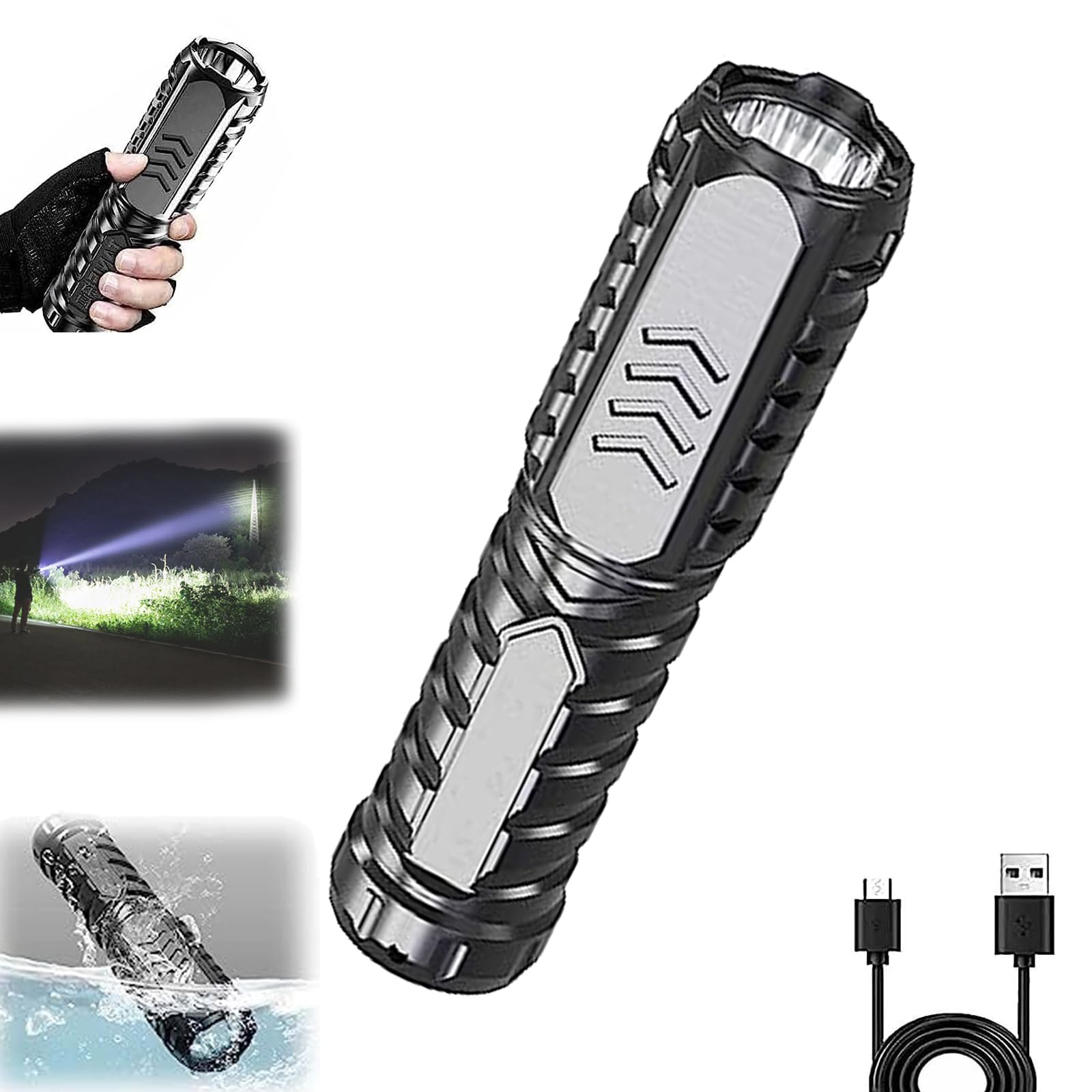 Multifunctional Rechargeable Flashlight, Tobiue Multifunctional ...