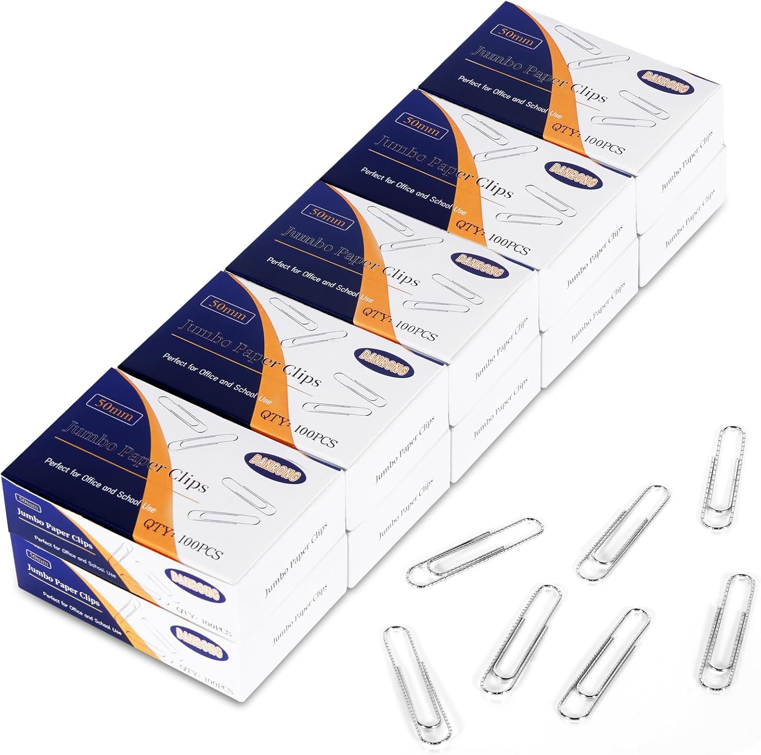 Amazon.com: DANRONG Nonskid Jumbo Paper Clips, 1000 PCS (2 Inch) Large ...