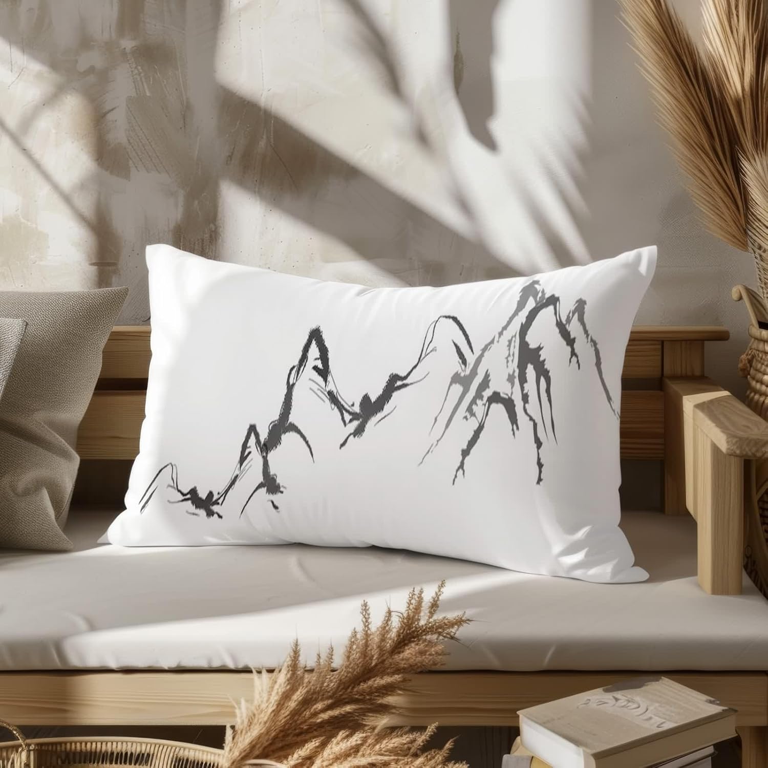 CEVAN Rectangular Funda Cojín Etnico Fundada Almohada Seda Pintura De ...