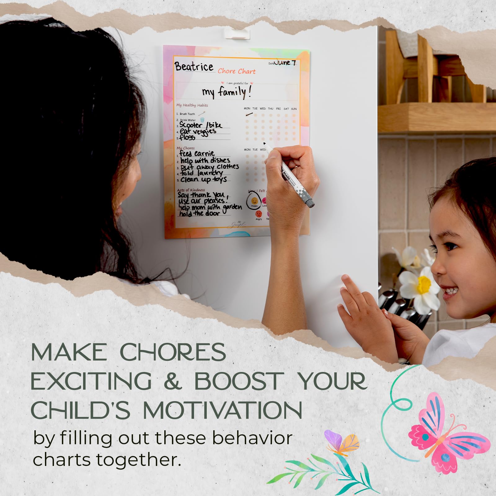 Snapklik.com : Graceful By Design Chores Chart For Kids Sticks To Any ...