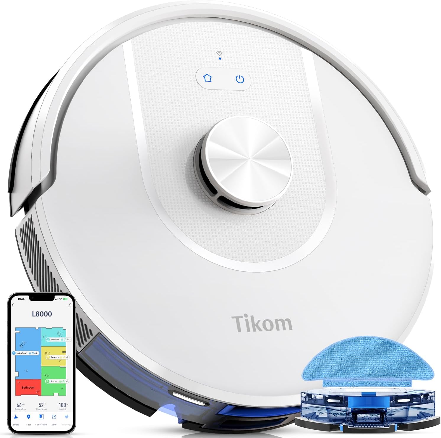 Amazon.com - Tikom Robot Vacuum and Mop, L8000 Laser LiDAR Navigation ...