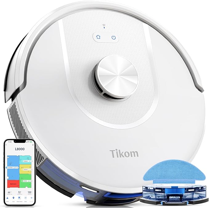 Amazon.com - Tikom Robot Vacuum and Mop, L8000 Laser LiDAR Navigation ...