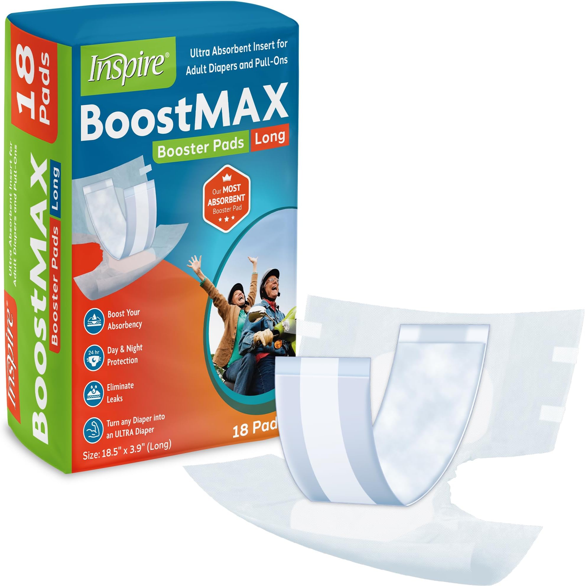 Amazon.com: Medline FitRight Double Up Booster Pad, Thin Incontinence ...