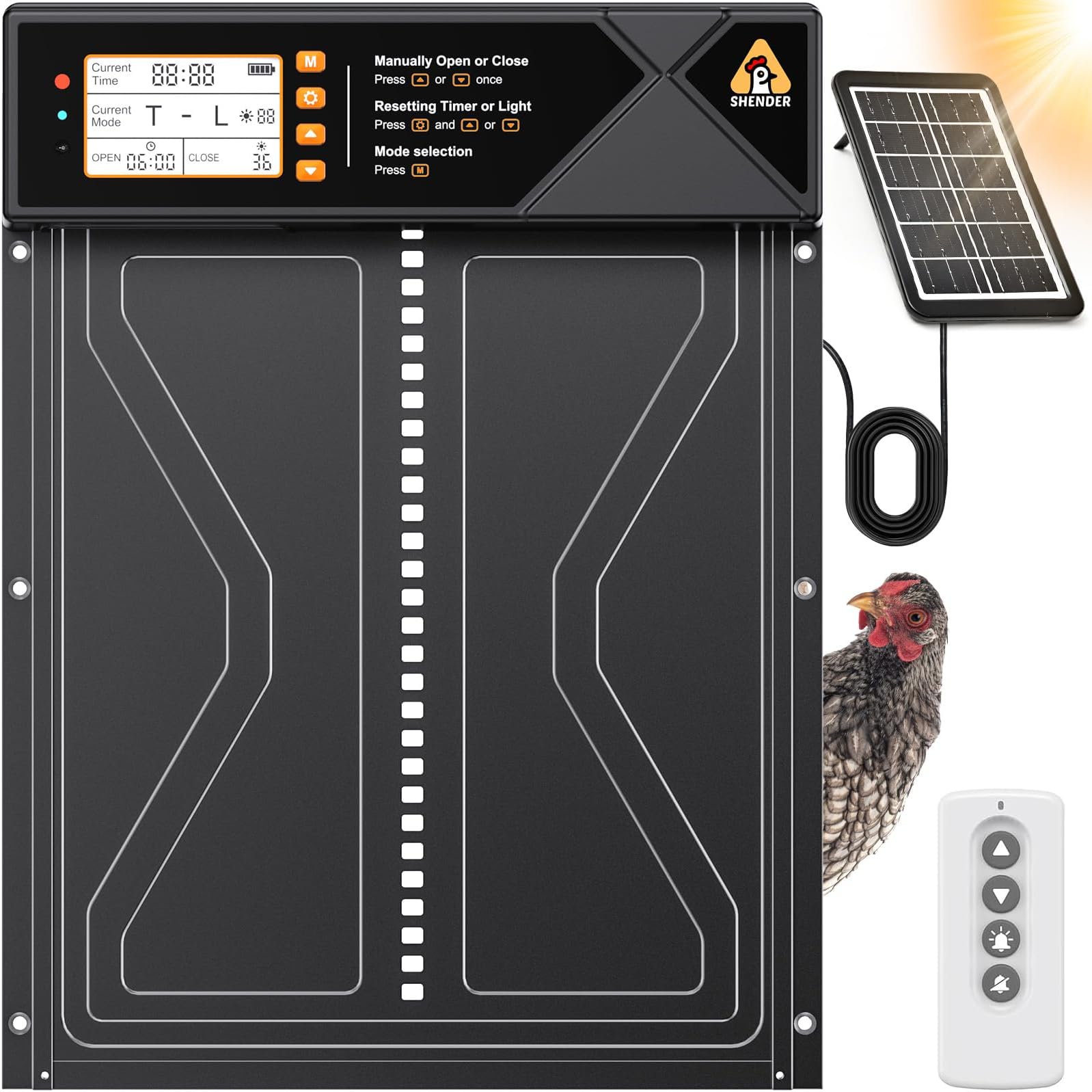 Amazon.com: Automatic Chicken Coop Door Solar Powered, Aluminum Alloy ...