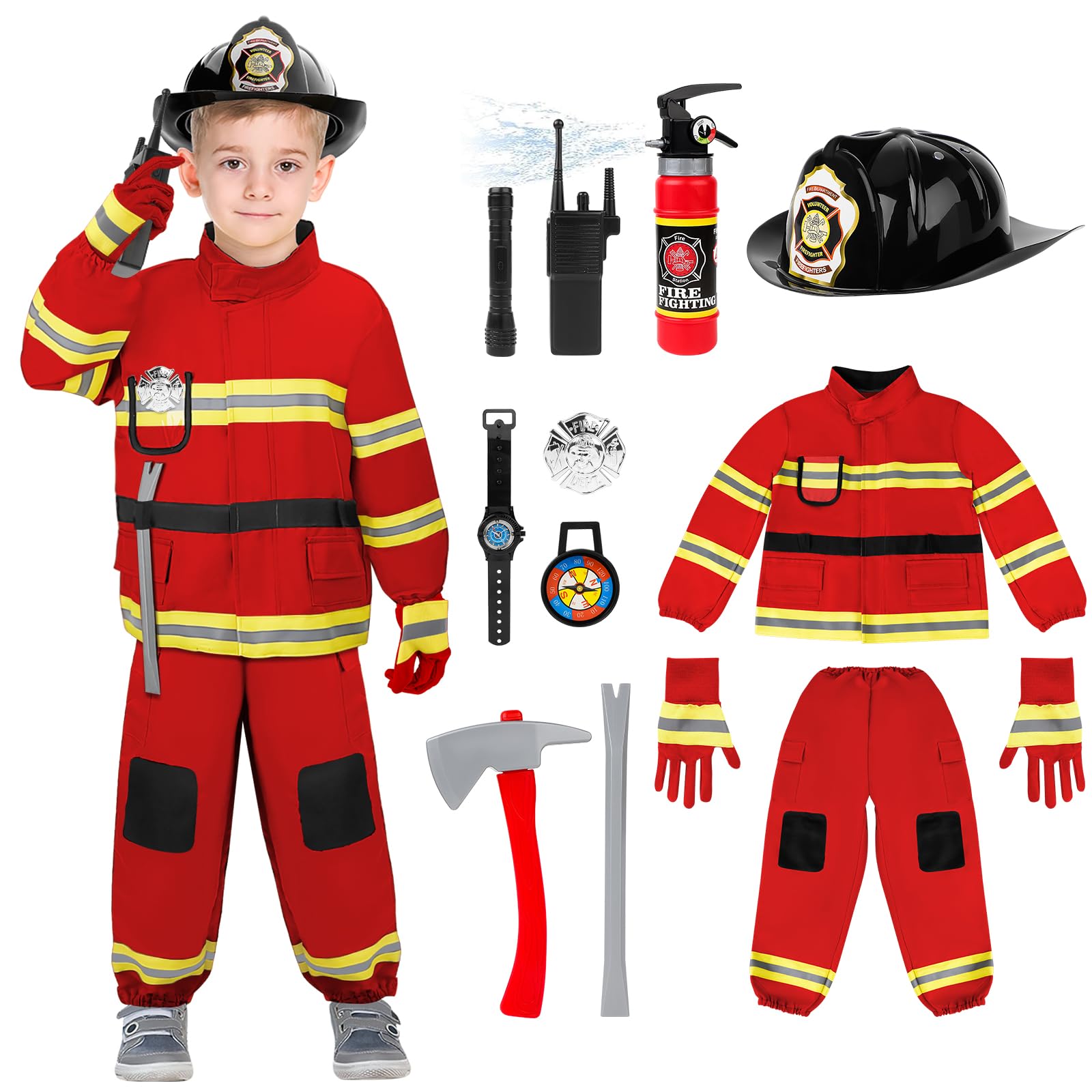 Snapklik.com : deAO Firefighter Costume For Kids Fireman Costumes ...