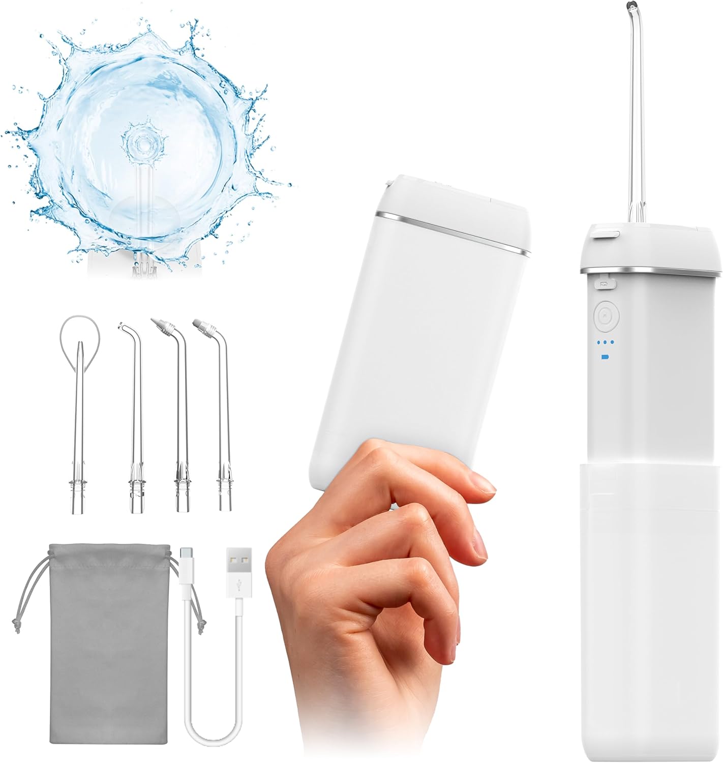 JOOEYKO Mini Water Flosser - Portable Cordless Oral Irrigator with ...