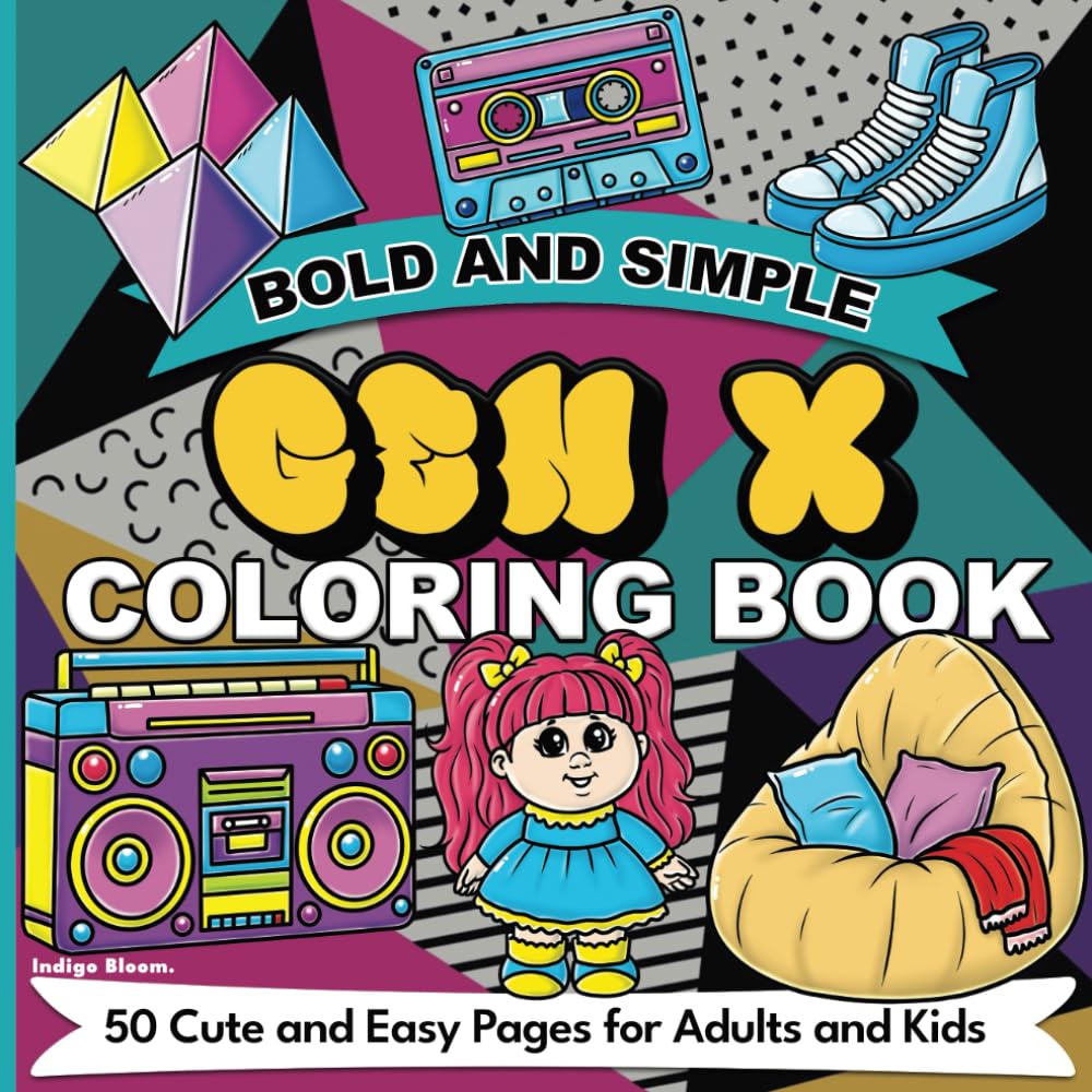 Amazon.com: Bold and Simple Gen X Coloring Book: 50 Cute and Easy Pages ...