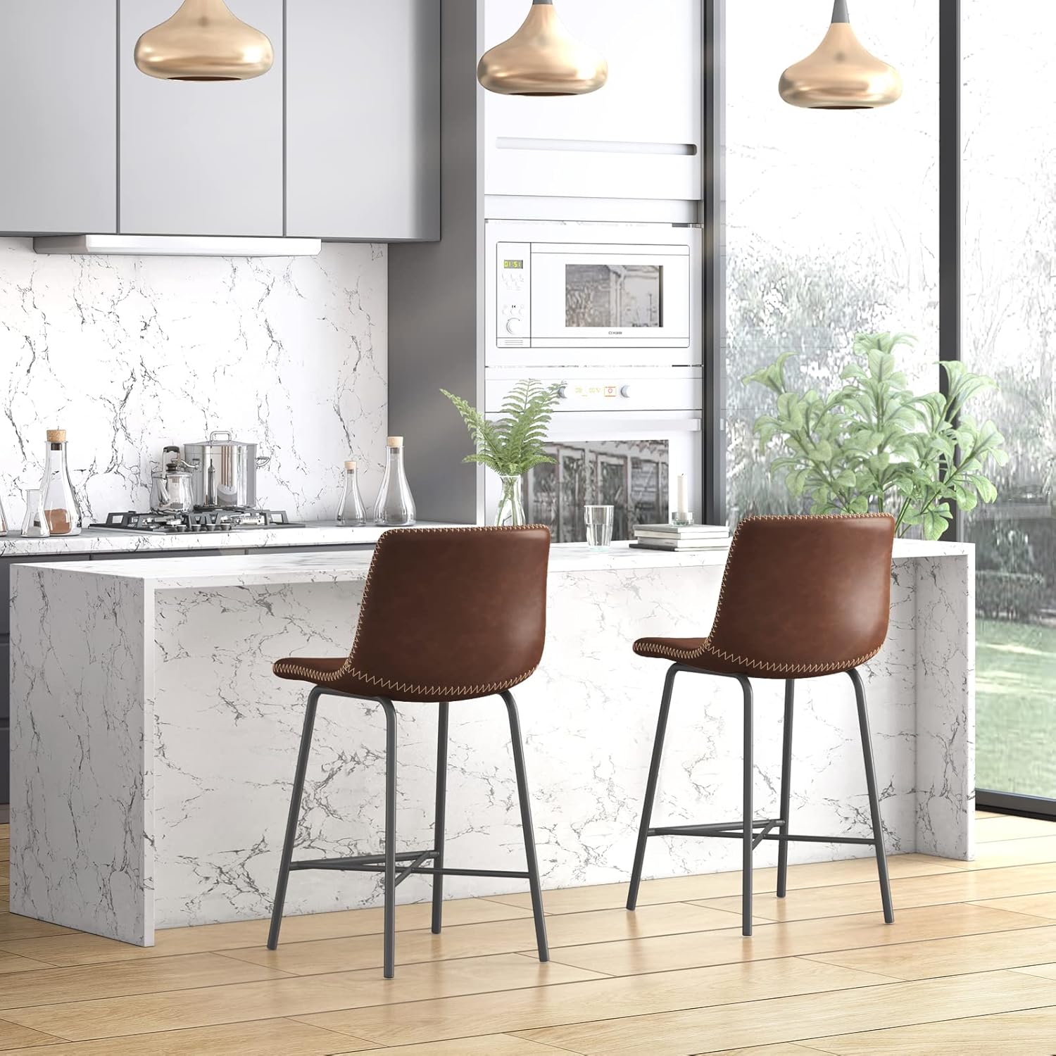 Amazon.com: BALUS Bar Stools, Counter Height Bar Chairs, Arts Bars for ...