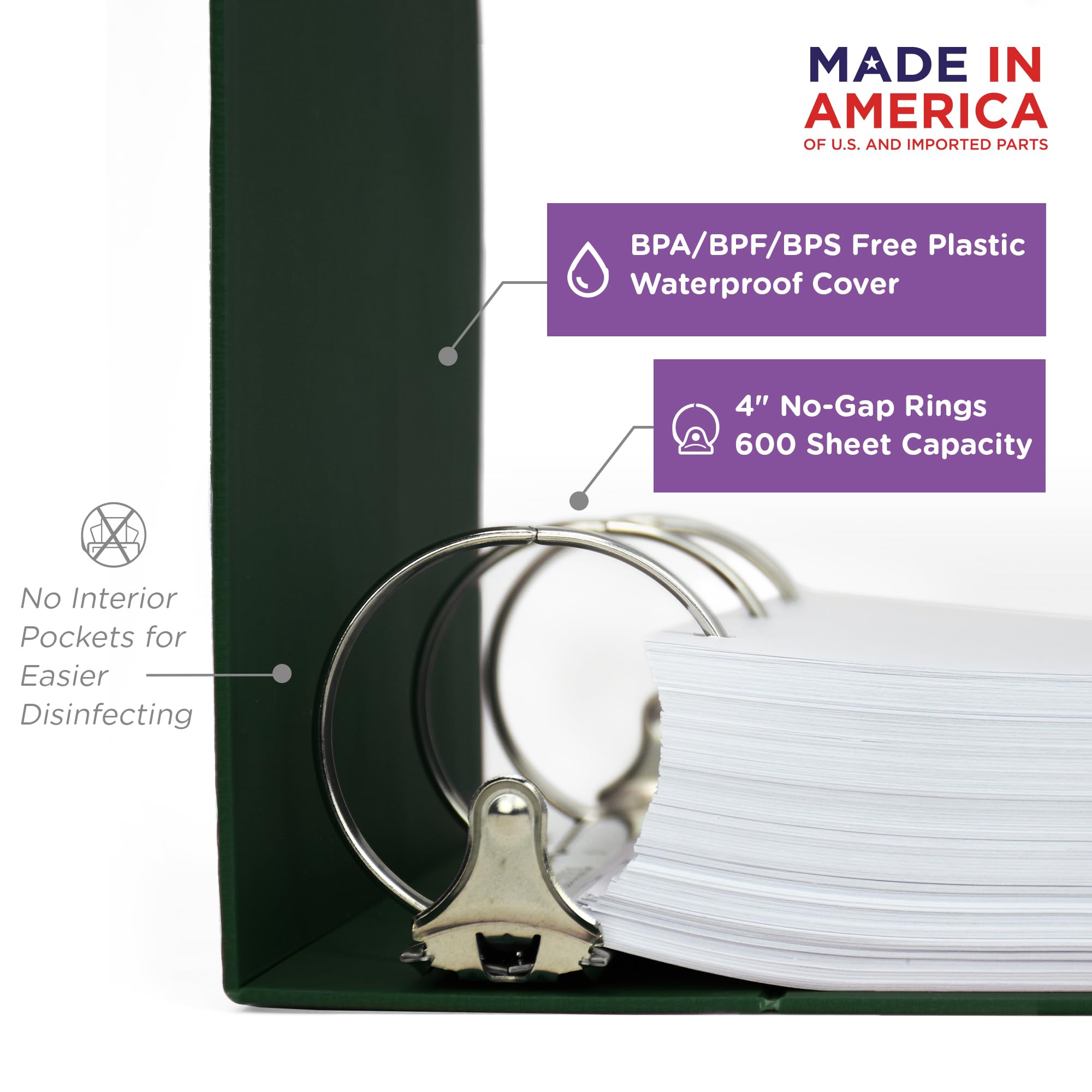 Snapklik.com : Carstens 4-Inch Heavy Duty 3-Ring Binder - Side Opening ...