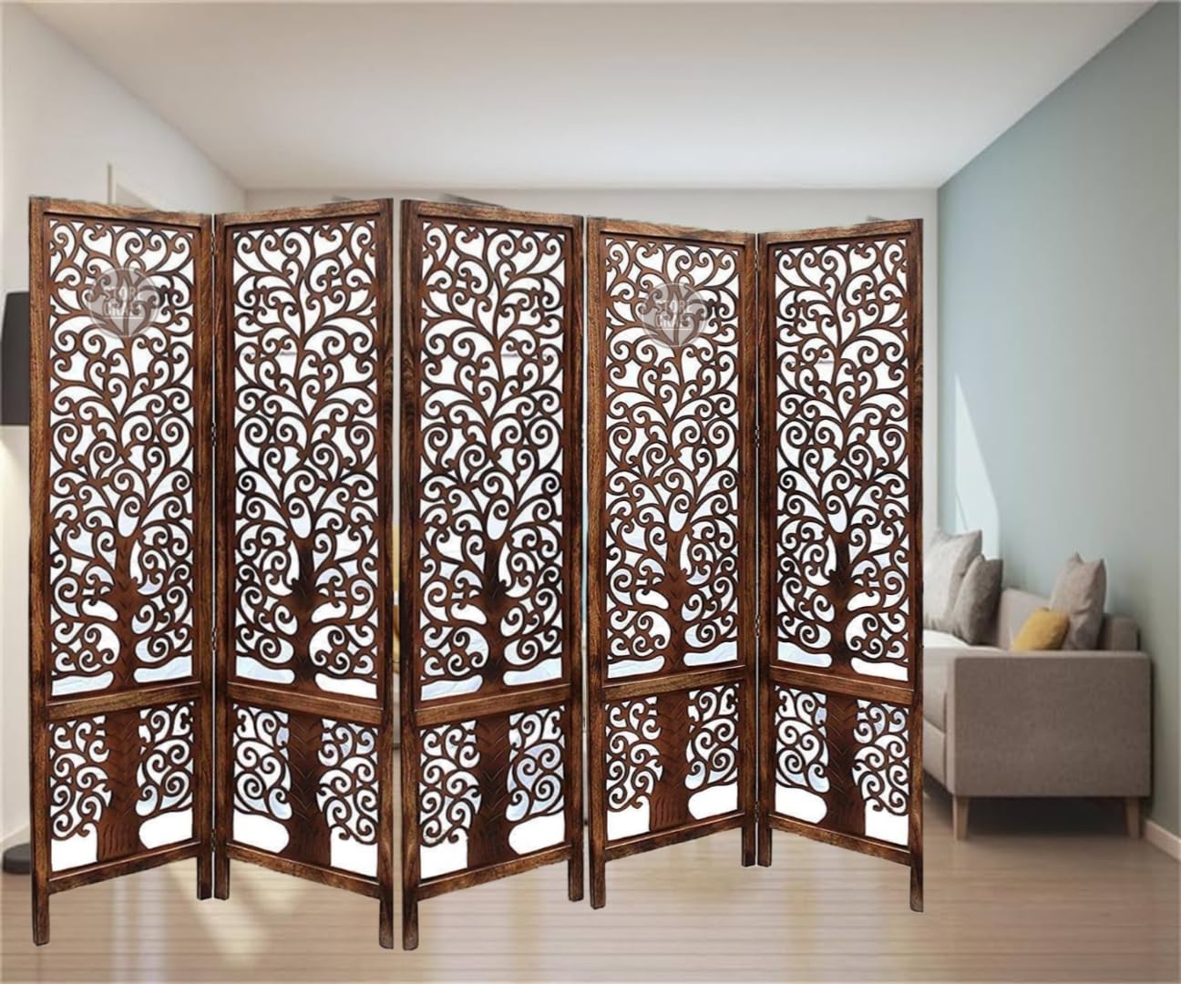 Store Craft Wooden Room Partition 5 Panel Room Divider and Folding Privacy Screens, Freestanding ...