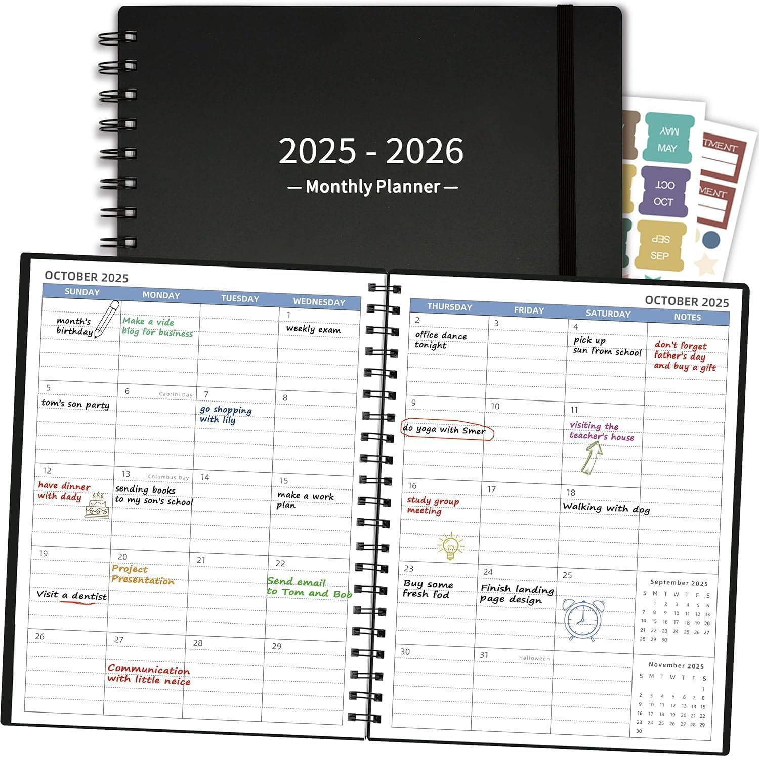10 Pcs Monthly Planner 2025-2026 (7.4'' x 9.6''), 18 Months Calendar ...