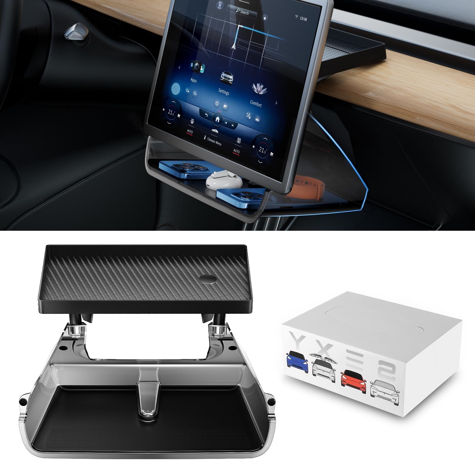 Amazon.com: WDYHNB Tesla Under Screen Storage Organizer: Magnetic ...