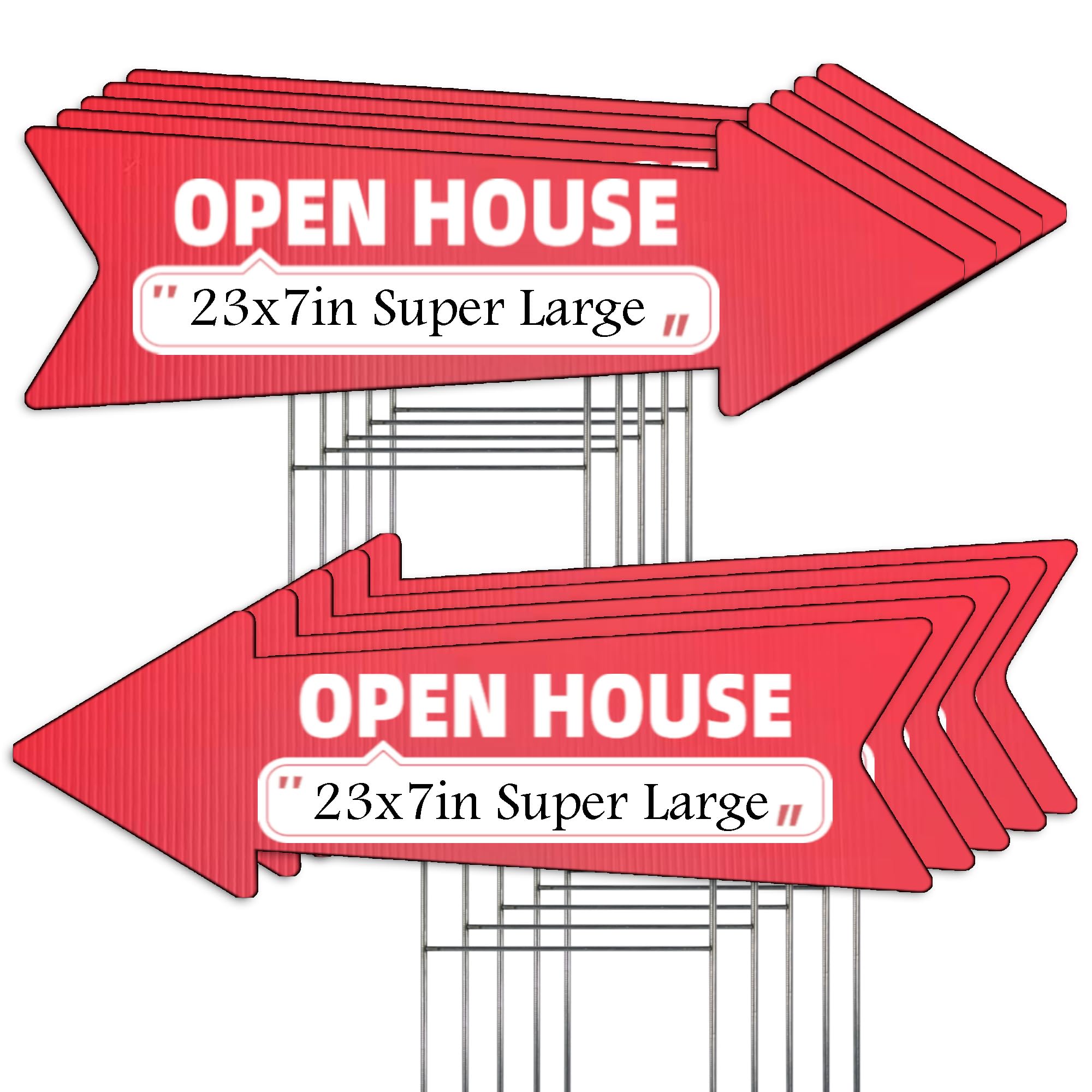 Amazon.com : 10 Pack Large Size Open House Red Arrow Yard Signs with ...