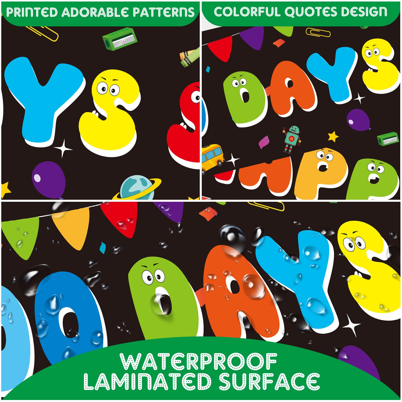 Snapklik.com : 2 Pack Happy 100 Days Of School Banner Decorations,100 ...