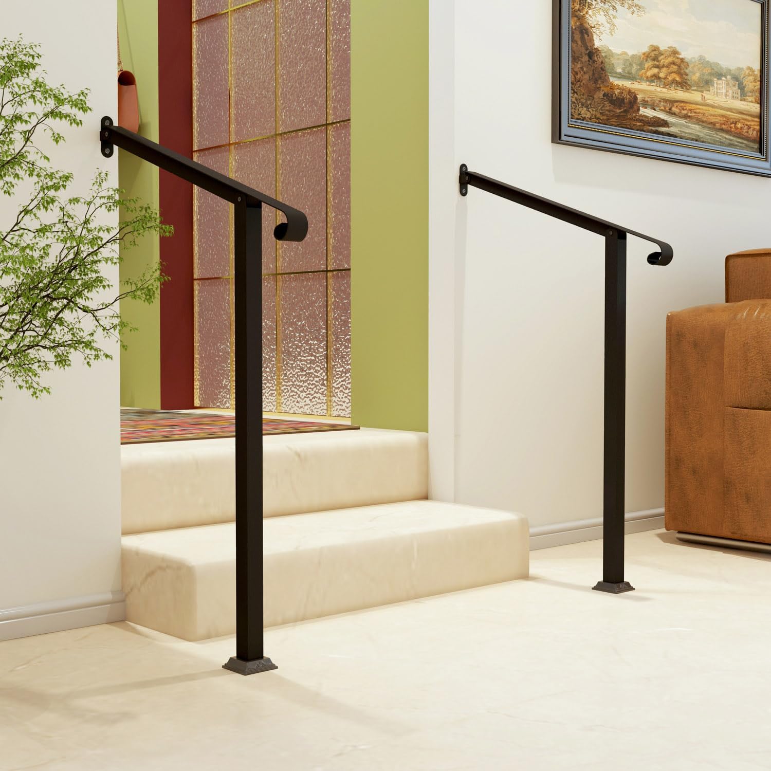 Lovinouse Hand Rails for Outdoor Steps 2 Pcs, Deck Porch Railing Kit, 2 ...