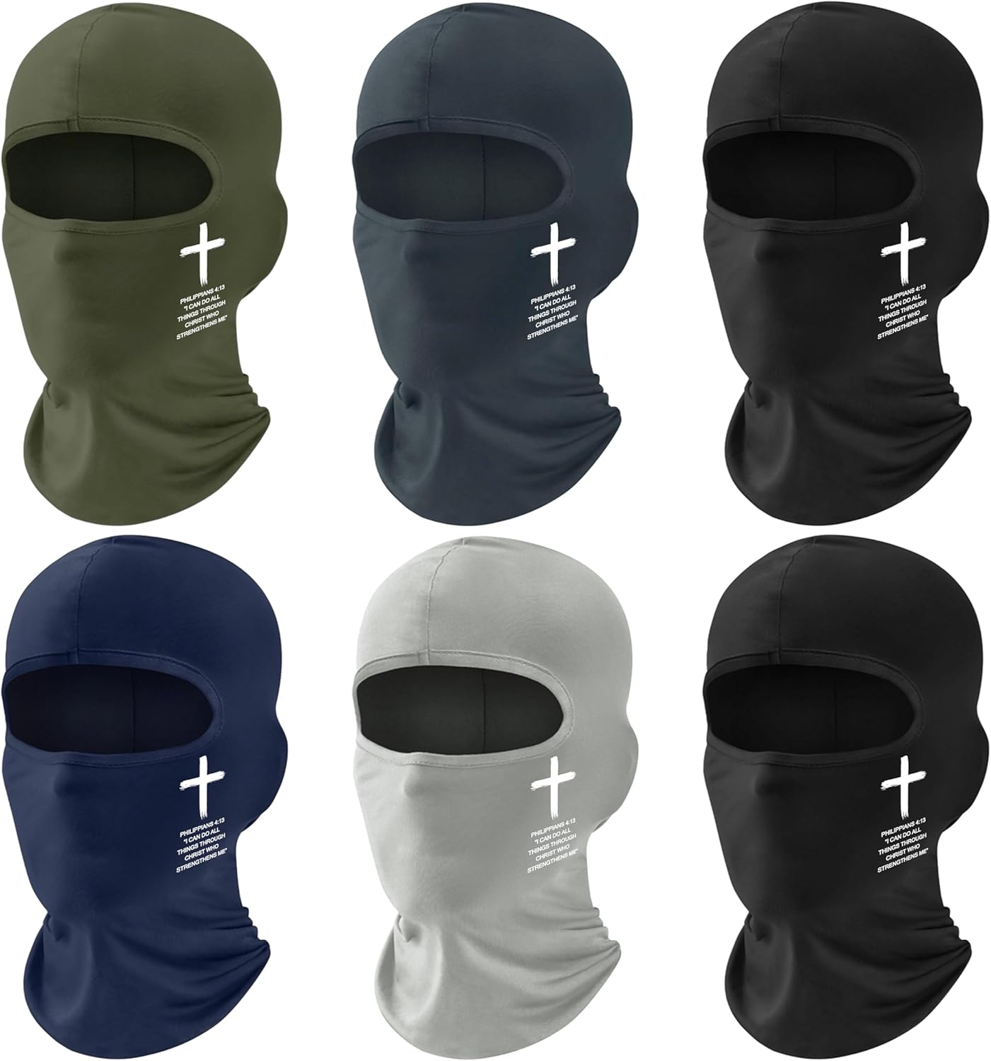PANTIDE Christian Ski Mask Balaclava - 6Pcs Religious Cross Full Face ...