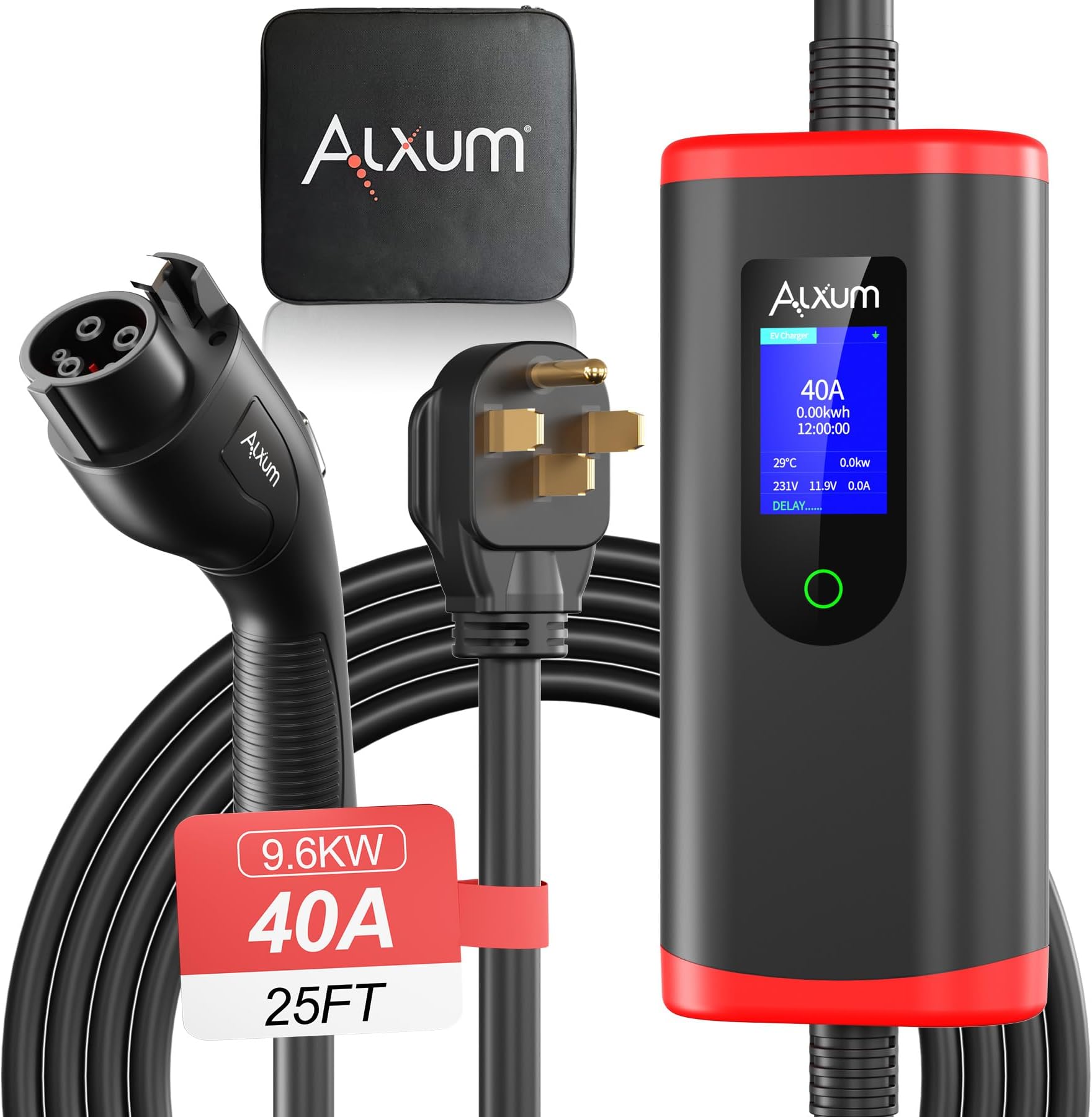 Amazon.com: Alxum Level 2 EV Charger 9.6Kw 40A with NEMA 14-50 Plug ...
