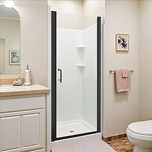 Amazon.com: Osparple Shower Door 32" W x 72" H Semi-Frameless Pivot Shower Glass Door with 1/4 ...