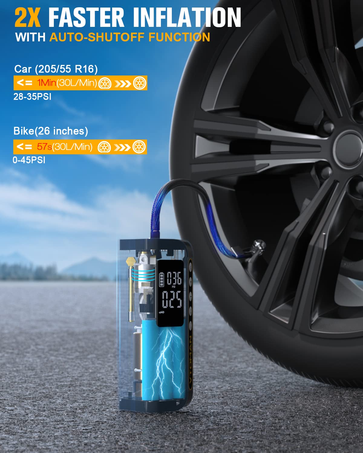 Snapklik.com : VTOMAN X6 Pro Tire Inflator Portable Air Compressor ...