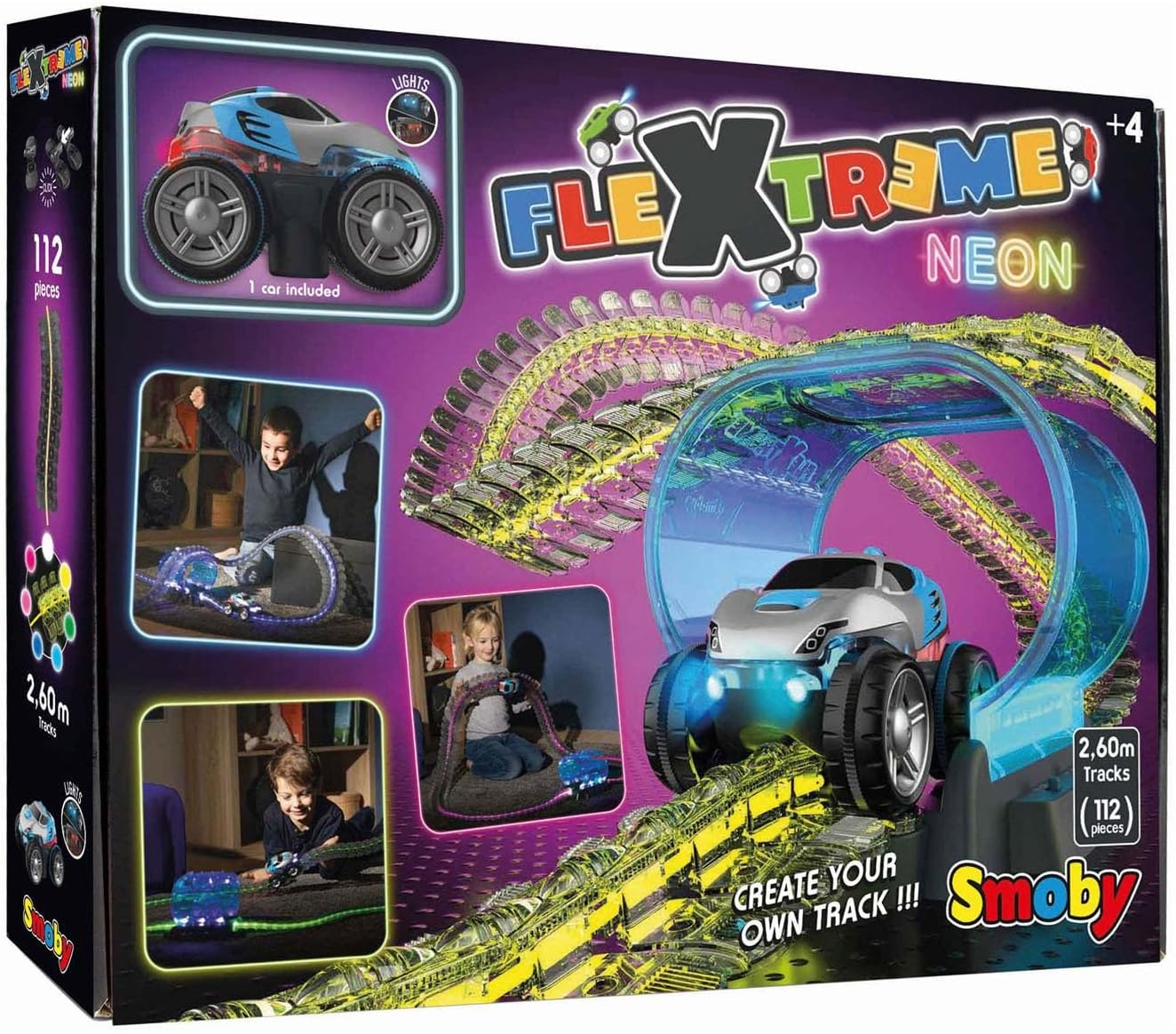 Smoby - FleXtreme Neon - Circuit Voiture Lumineux - 2m60 de Pistes ...