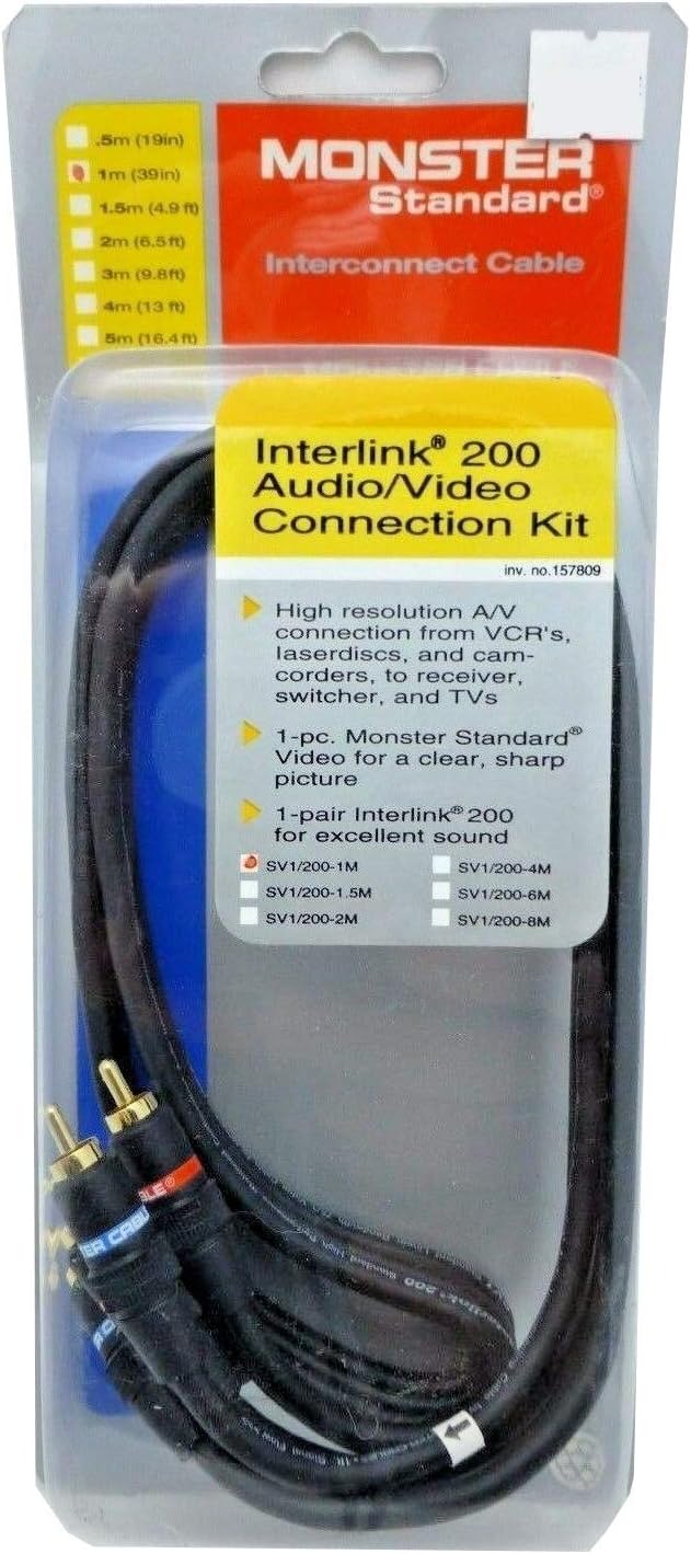 Amazon.com: Monster Cable SV1/200-1M Monster Standard Composite Video ...