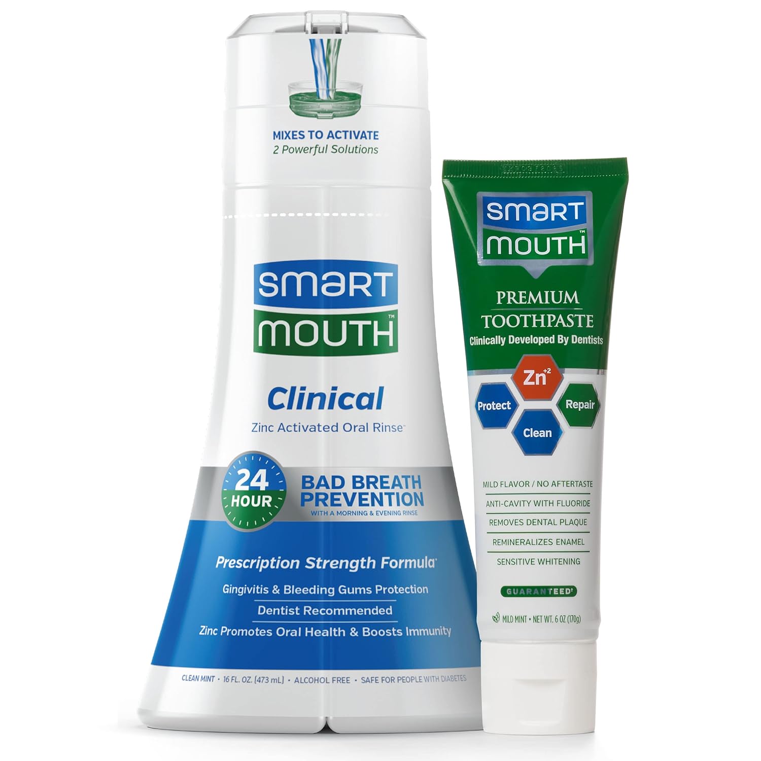 Amazon.com : SmartMouth Clinical DDS Activated Mouthwash & Toothpaste ...