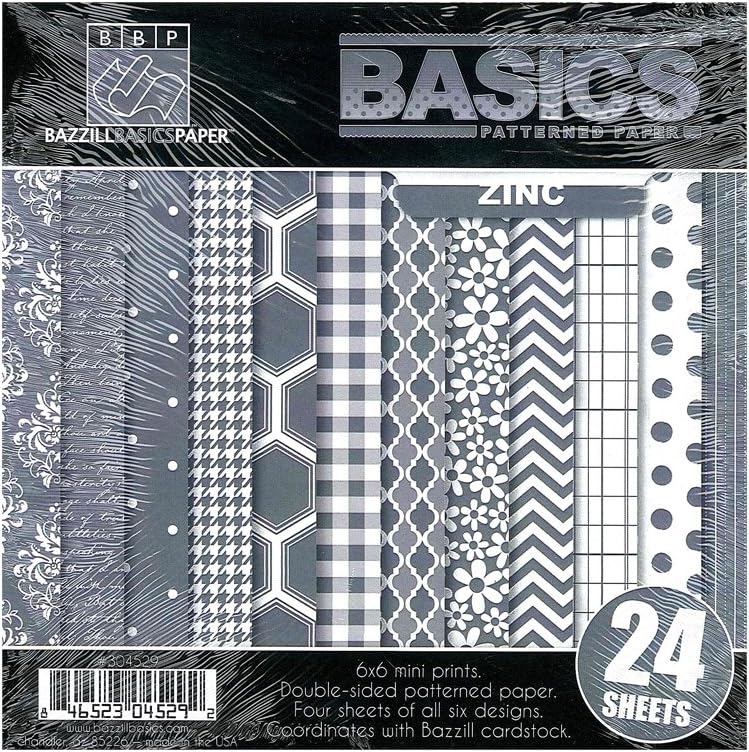 Amazon.com: Bazzill Basics Paper 6" x 6" MP Zinc Basics Paper : Home ...