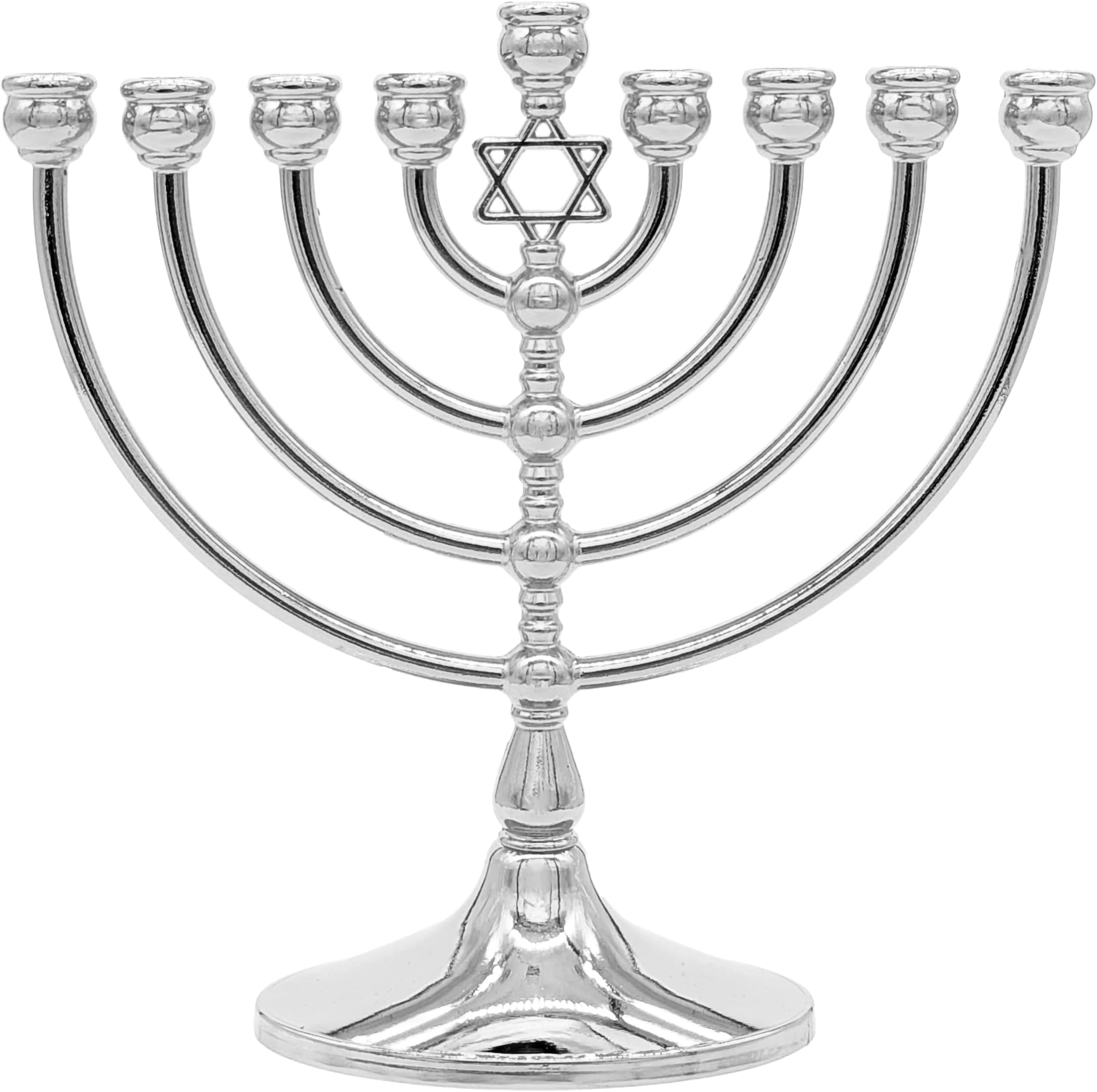 Amazon.com: Traditional Classic Geometric Hanukkah Menorah 9" Silver ...