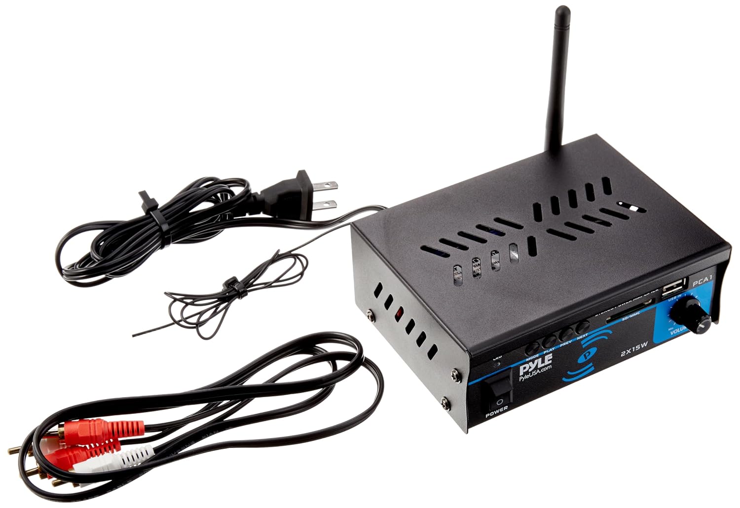 Pyle PCA1.5 2x15 Watt Stereo Power Amplifier - Compact Mini 2-Channel ...