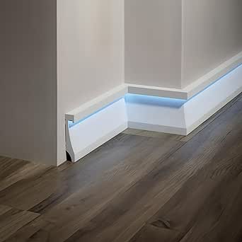 Amazon.com: 7-Piece 94.5″ (55.12 ft) LED Baseboard & Crown Molding with ...
