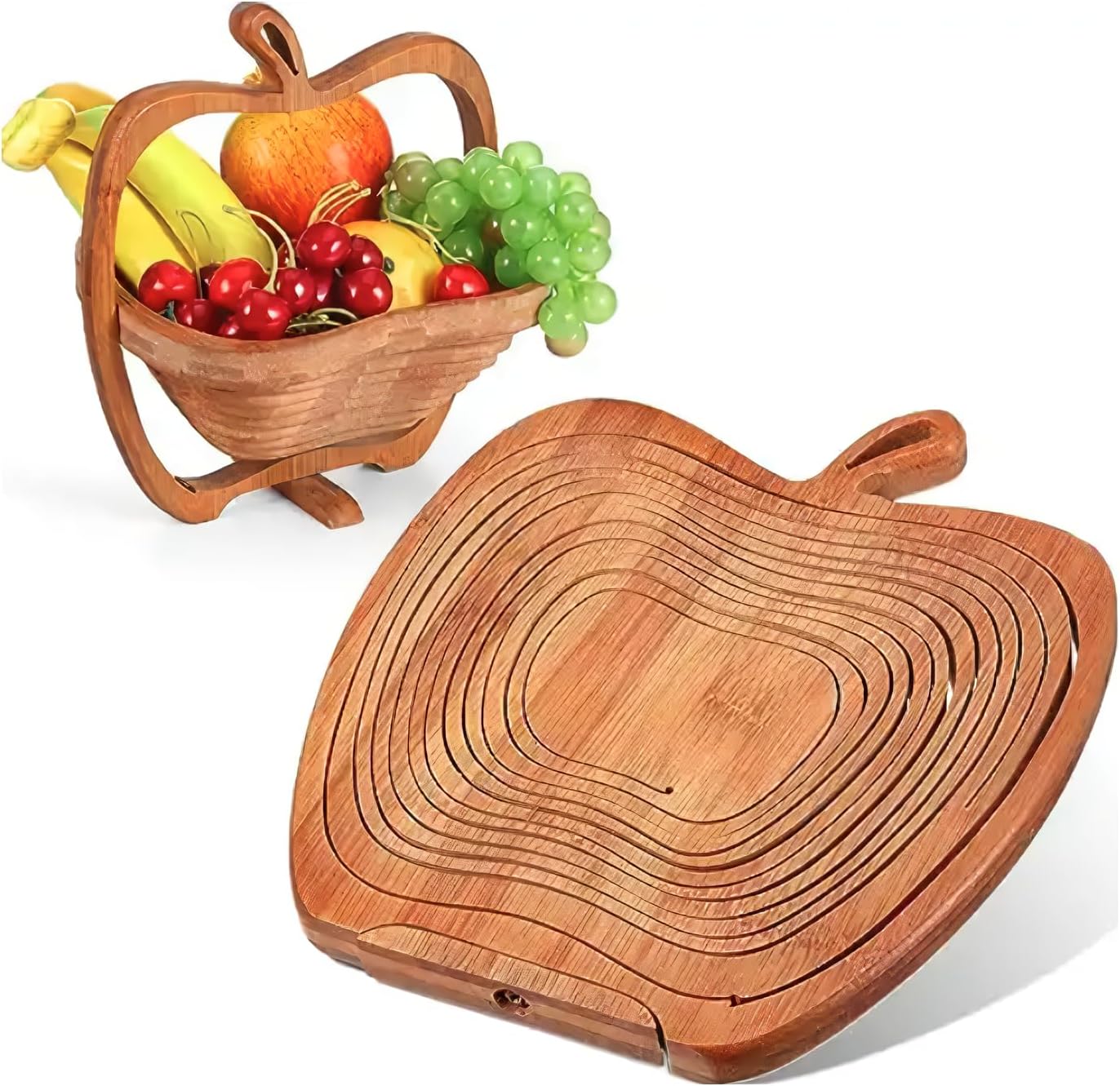 Amazon.com: ENVGSOMP Handmade Wood Carving Fruit Plate, Wooden Fruit ...