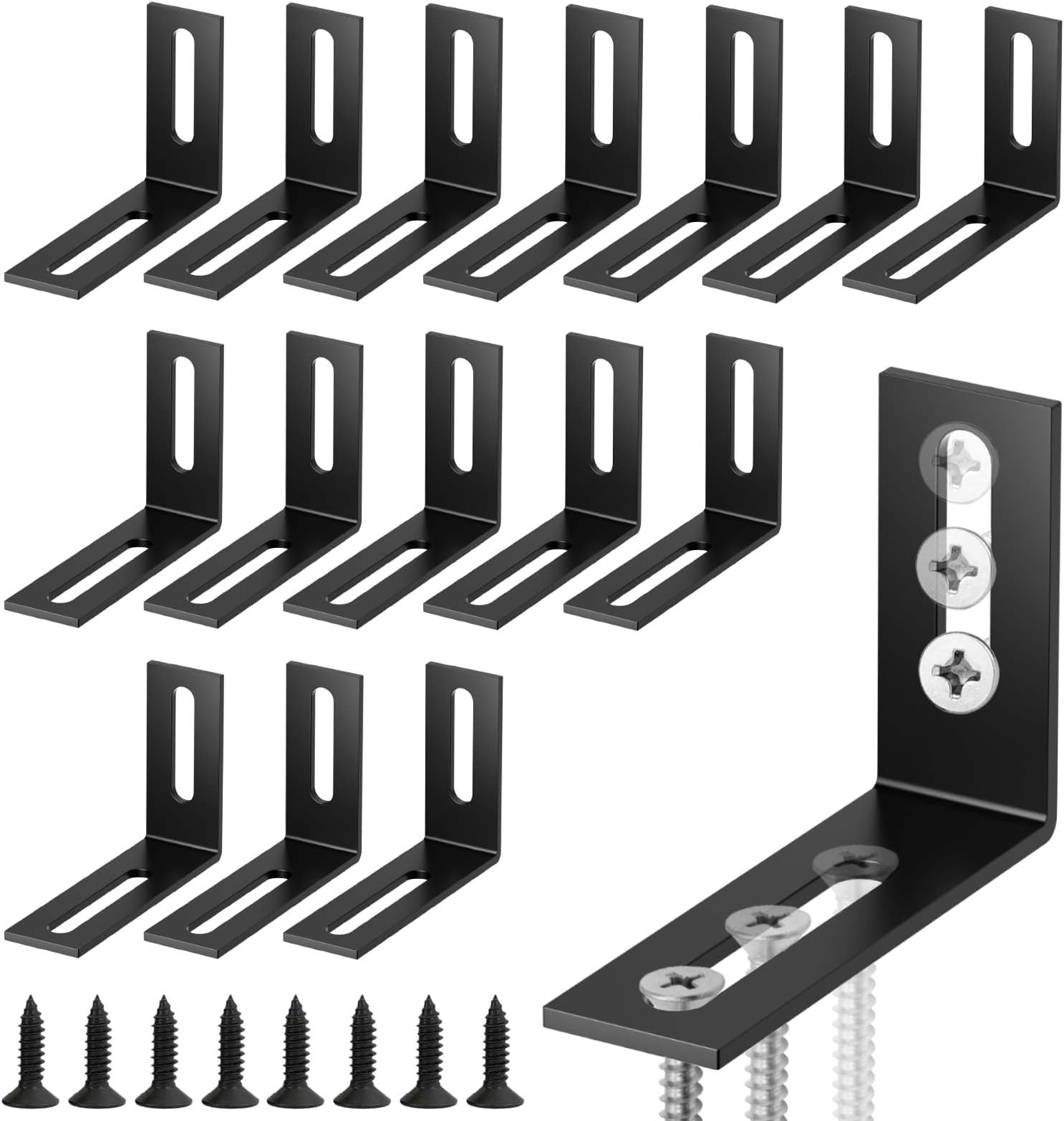 8 Pièces Équerre de Fixation Mural, 80x80mm Equerre Fixation avec 2 ...