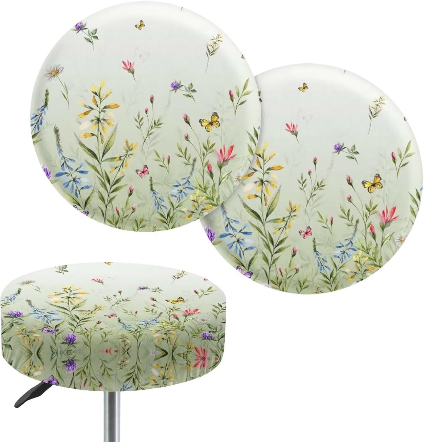 Amazon.com: NETILGEN Bar Stool Covers Elastic Fabric Dia 13-15 Inch ...