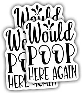 Amazon.com: (3pcs) Bedroom Stickers Bathroom Decals Would Poop Here ...