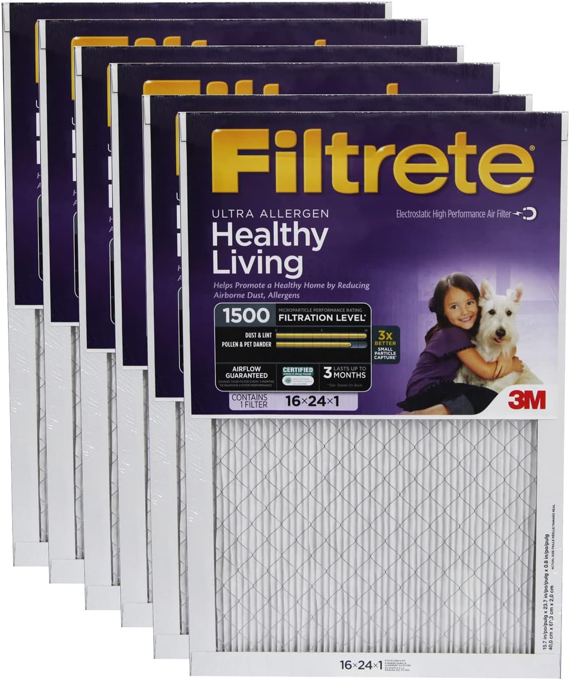 3M Filtrete 16x24x1 Ultra Allergen Air Filter (6-Pack) : Amazon.co.uk ...