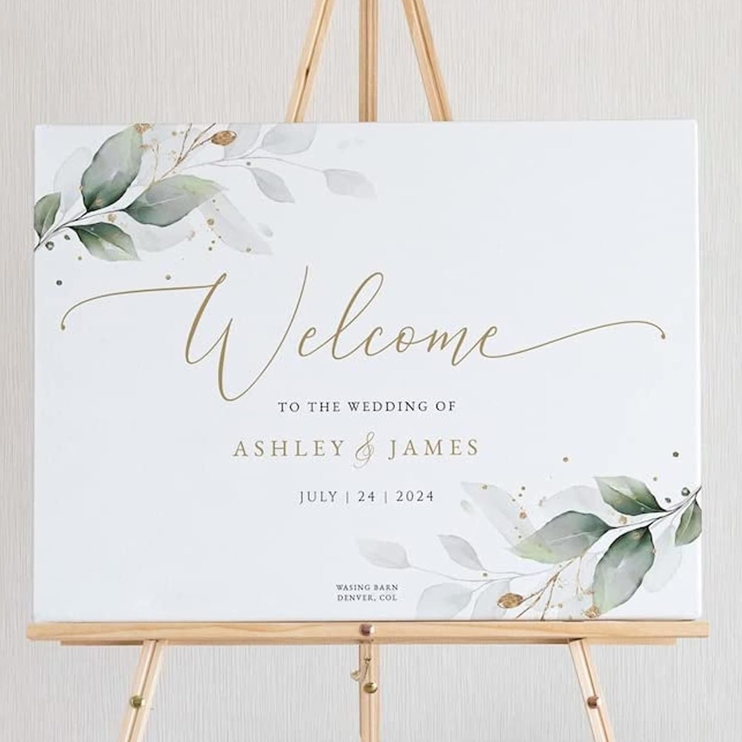 Amazon.com: Boho Wedding Welcome Sign, Greenery Welcome to Our Wedding ...