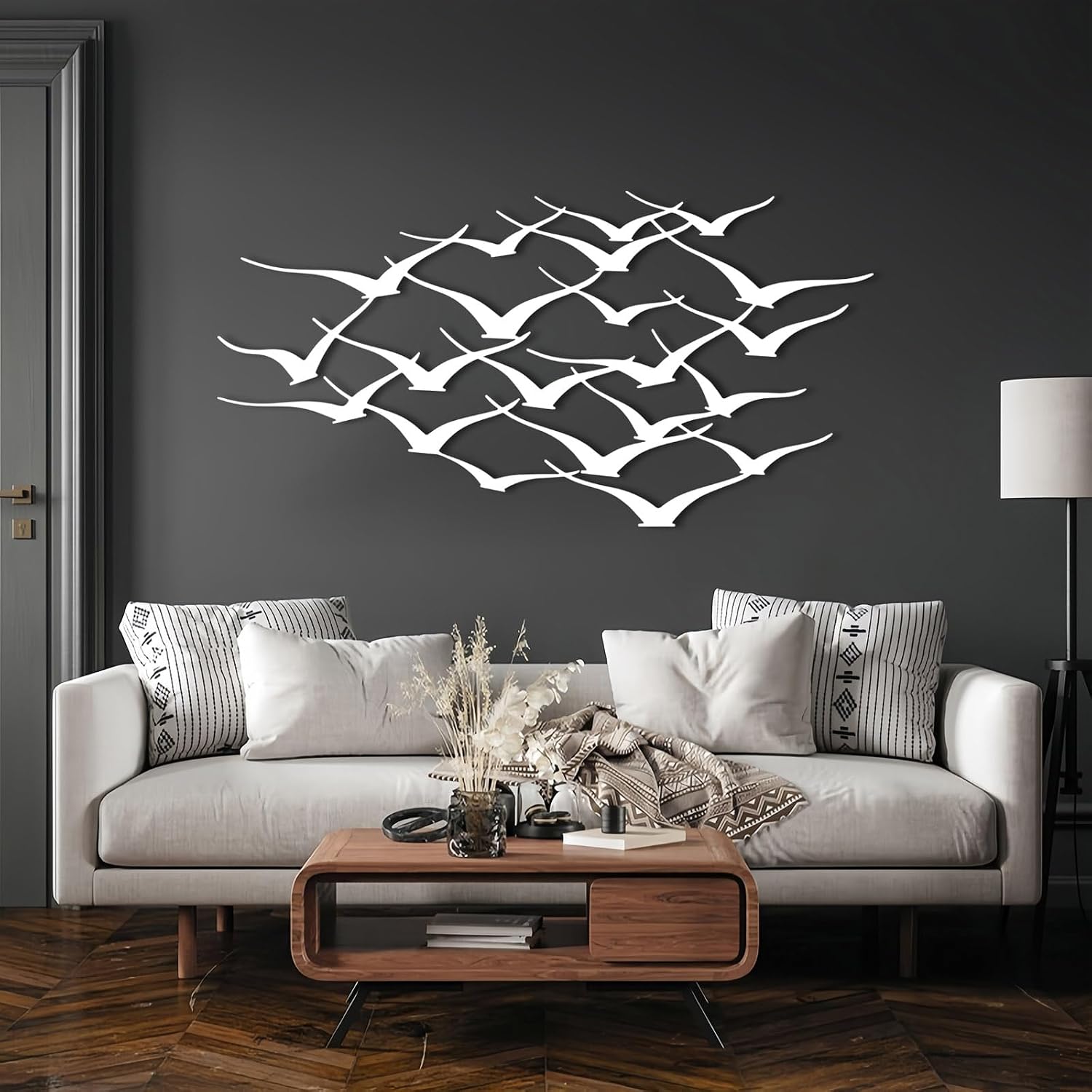 Amazon.com: Metal Flock of Birds Wall Art, Modern Minimalist Metal Bird ...