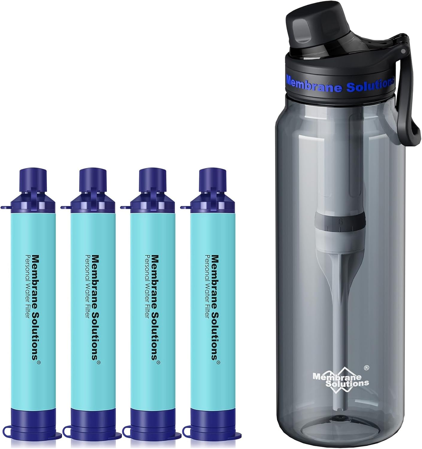Amazon.com : Membrane Solutions 36oz C3 ACF Filtered Water Bottle with ...
