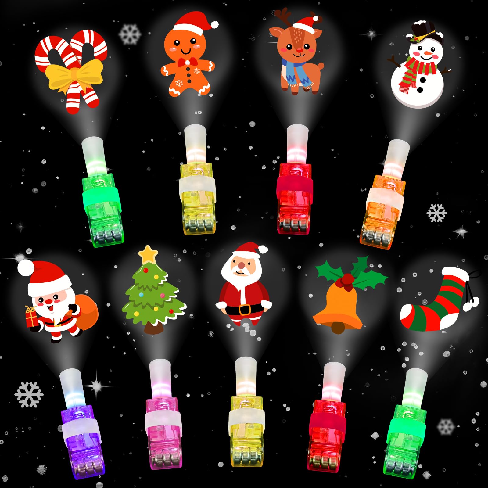 Amazon.com: Bnsikun 36 Packs Christmas Party Favors Light Up Finger ...