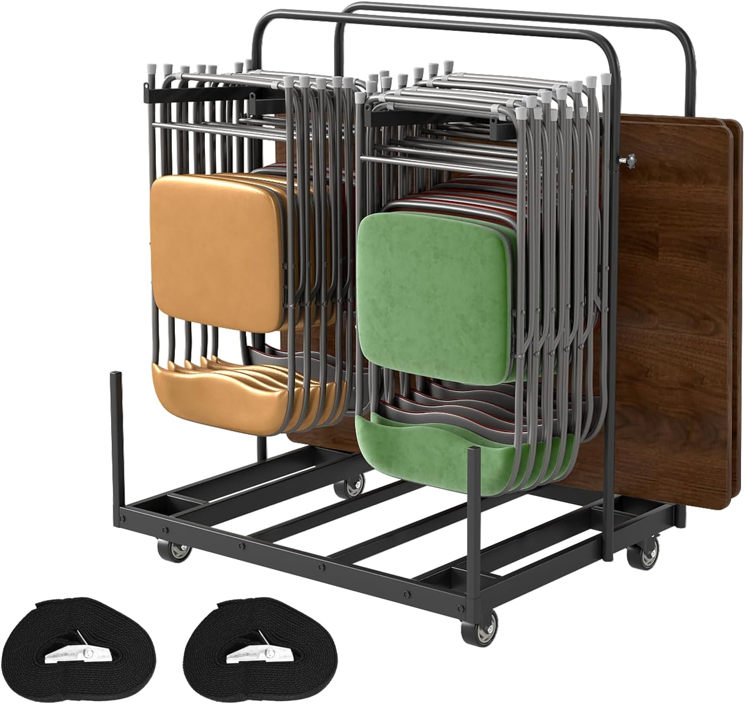 Amazon.com: AIWFL Folding Chair Rack Cart Heavy Duty Table Dolly with ...