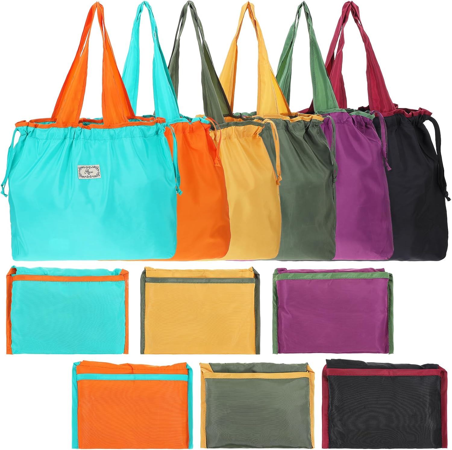 Amazon.com: Reusable Grocery Bags, Colorful Shopping Bags,Machine ...