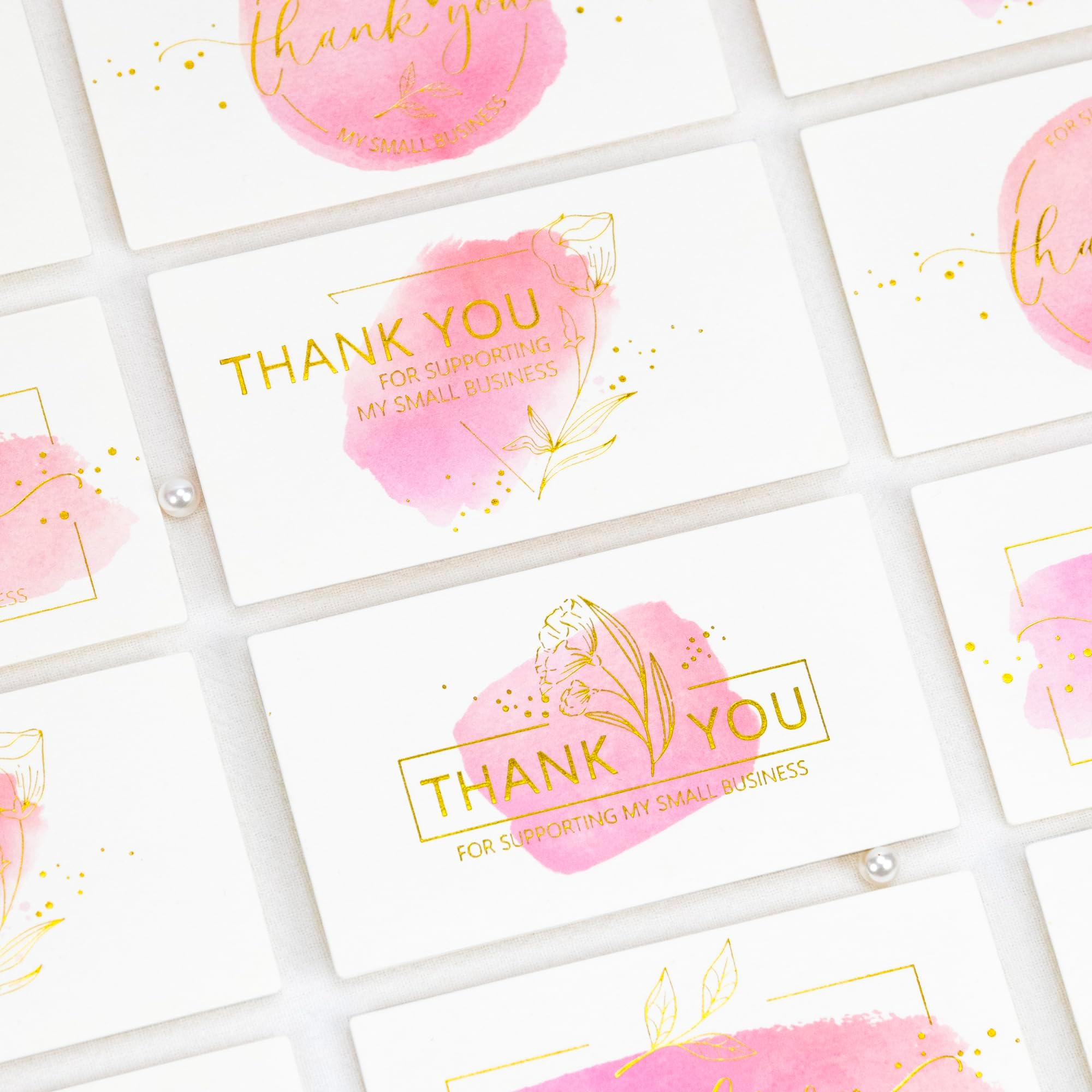Amazon.com : Lannso Thank You Cards Small Business, 100 PCS Thank You ...