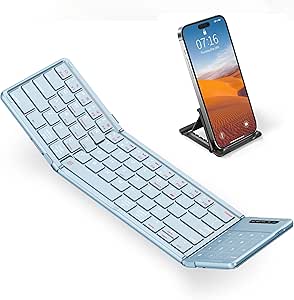 Foldable Bluetooth Keyboard,Wireless Keyboard with Phone Holder,with ...