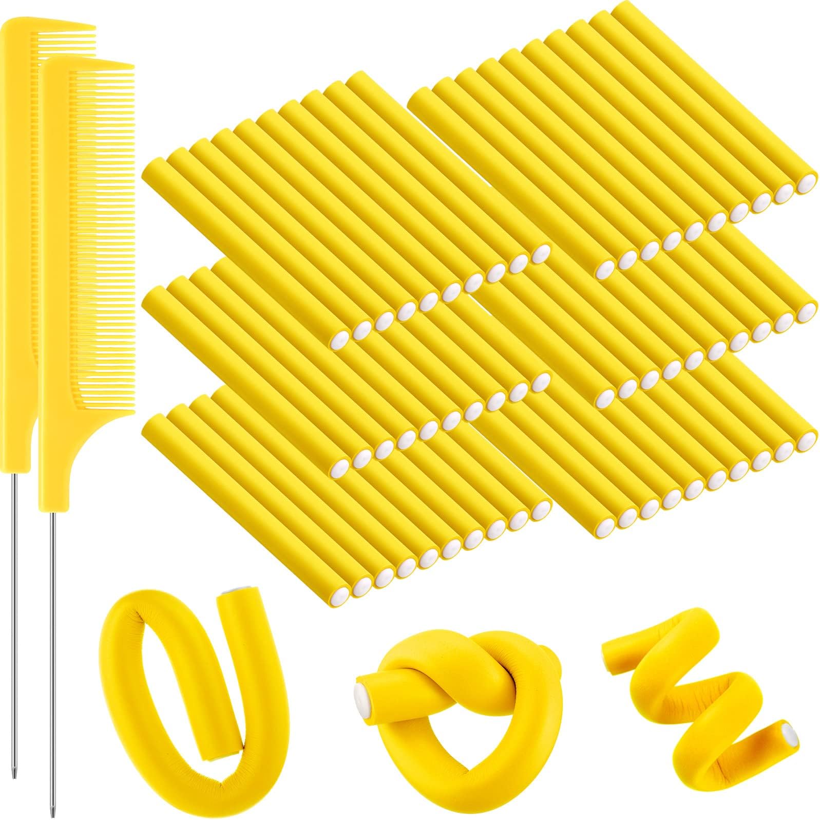 Amazon.com : WILLBOND Flexi Rods, 62 Pieces Hair Curlers Rollers Set ...