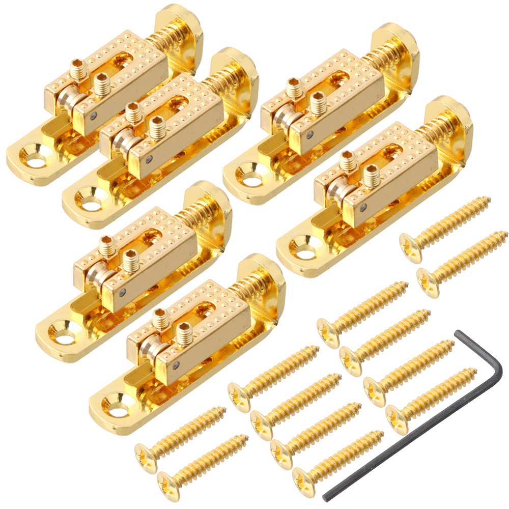 Amazon.com: LYWS 6Pcs Individual Single Roller Saddle Guitar Bridge for ...
