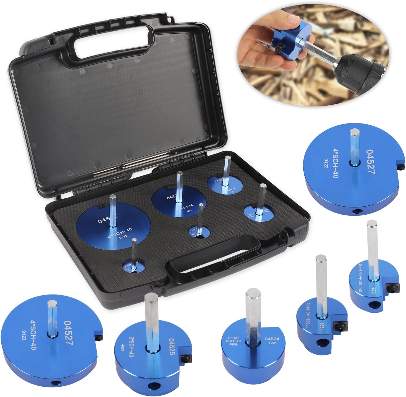 KAISAL PVC Pipe Reamer Set 6PCS Plastic Pipe Fitting Reamer Kit Fit ...